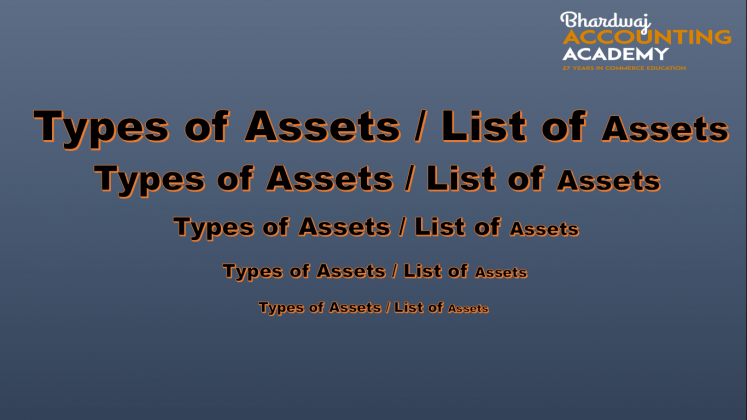 Types of assets/ list of assets - important Class 11